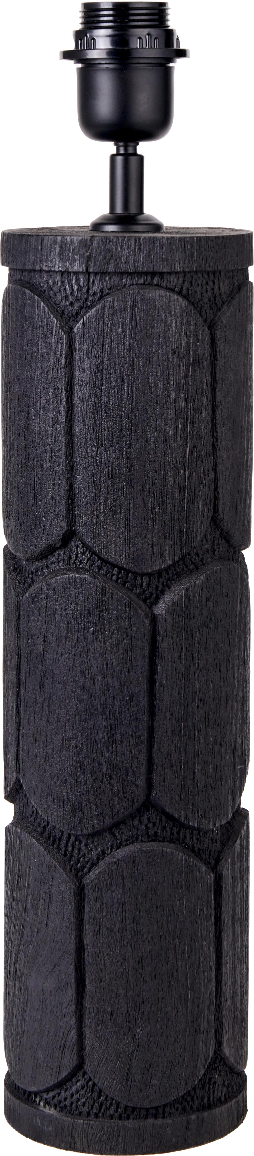 Aurelia Embossed Black Wood Tall Table Lamp Base – Modern Rattan Ltd