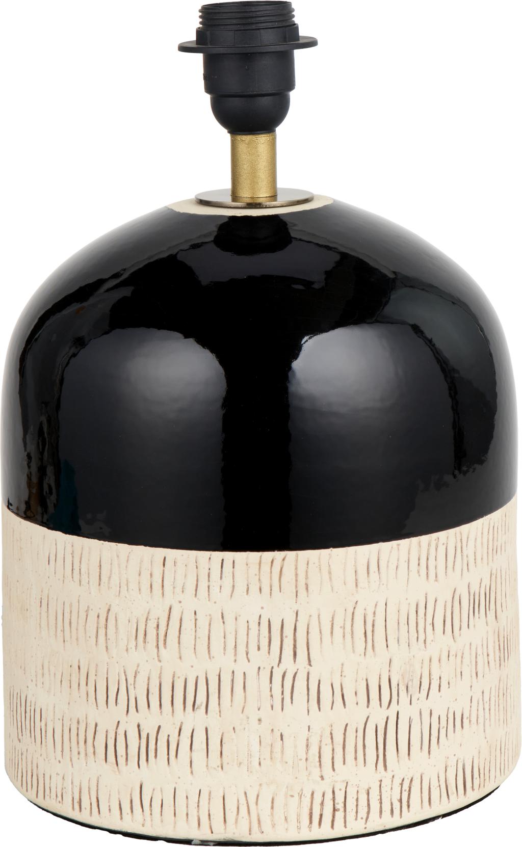 Lotta Black and Natural Stoneware Table Lamp Base – Modern Rattan Ltd