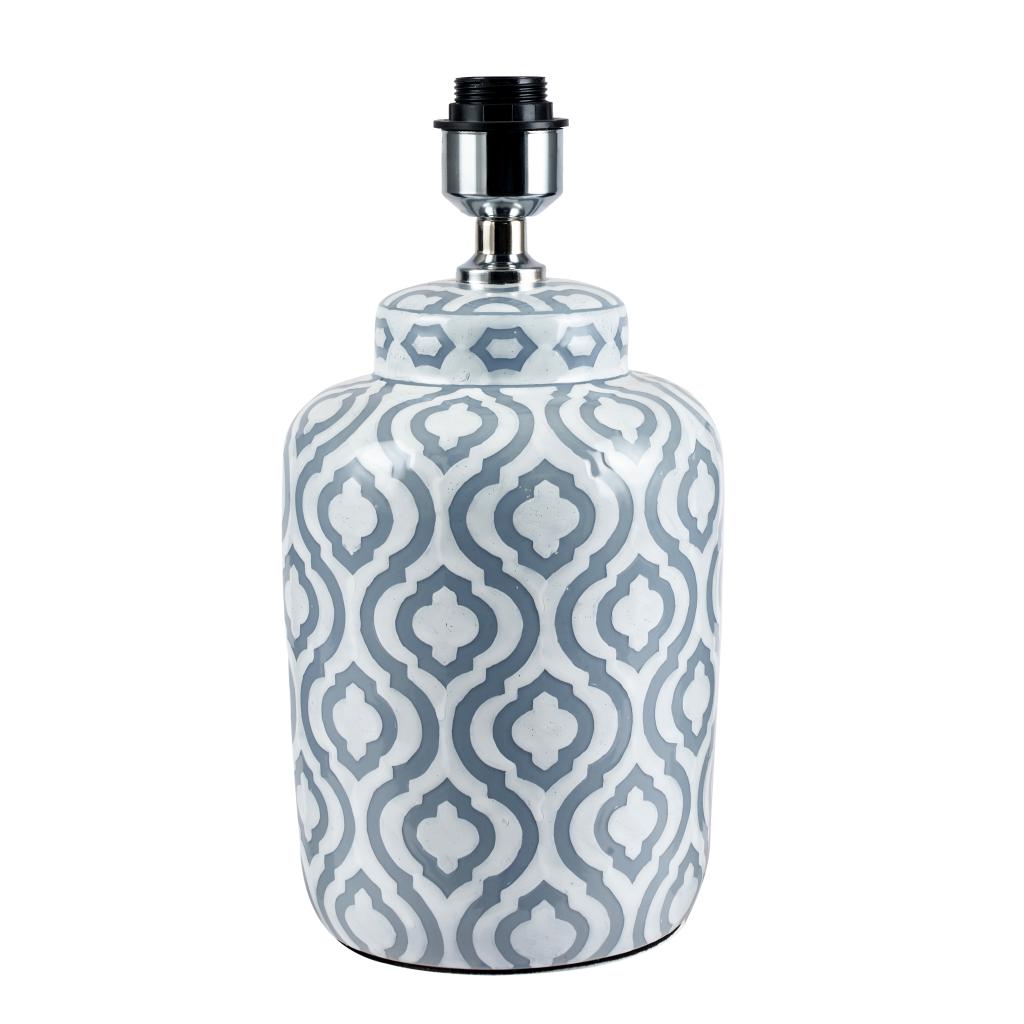 Celia Grey and White Pattern Ceramic Table Lamp Base – Modern Rattan Ltd