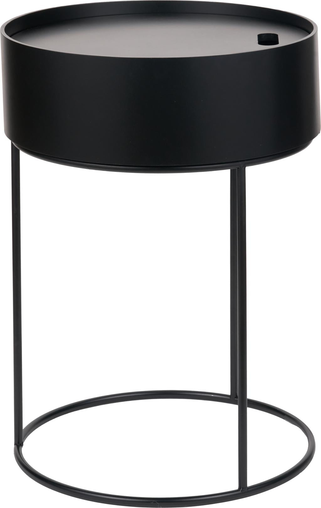Hugo Black Wood Veneer and Black Metal Storage Table – Modern Rattan Ltd