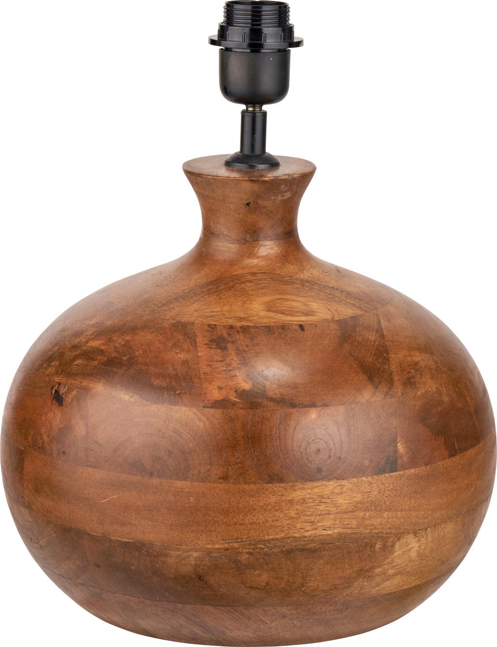 Kiah Brown Oiled Finish Mango Wood Round Table Lamp Base – Modern ...