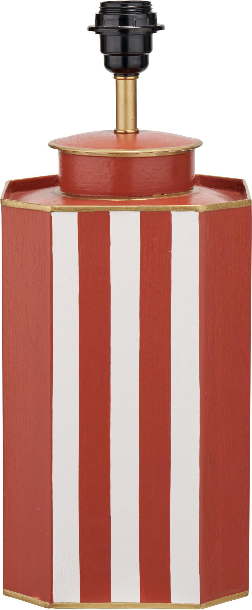 Raya Cinnamon and White Hand Painted Metal Table Lamp Base – Modern ...