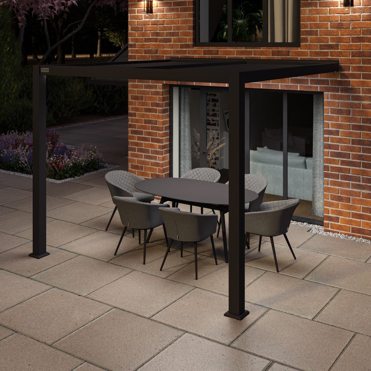 Como Pergola Aluminium Lean-to Wall 3m x 3m Frame Only / Grey – Modern ...