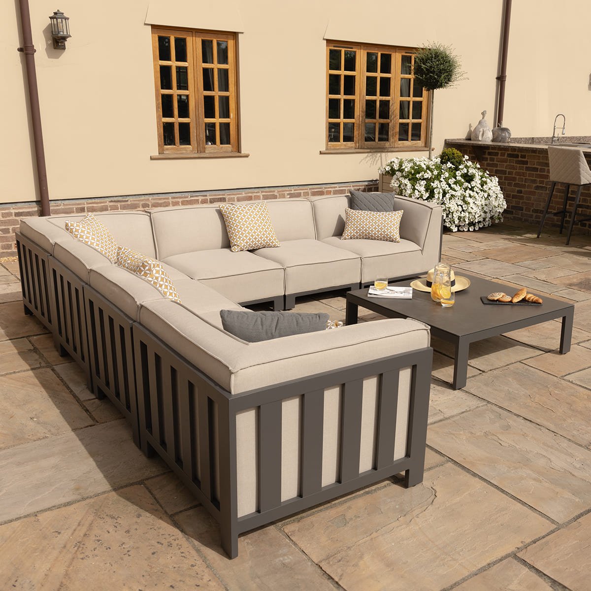 Ibiza Large Corner Sofa Set With Square Table