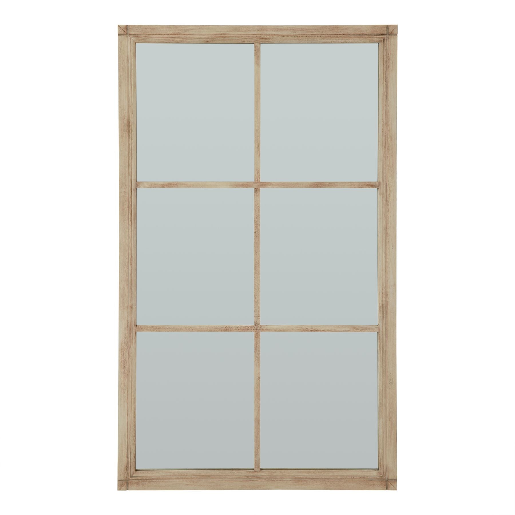 Washed Wood Large Window Mirror – Modern Rattan Ltd