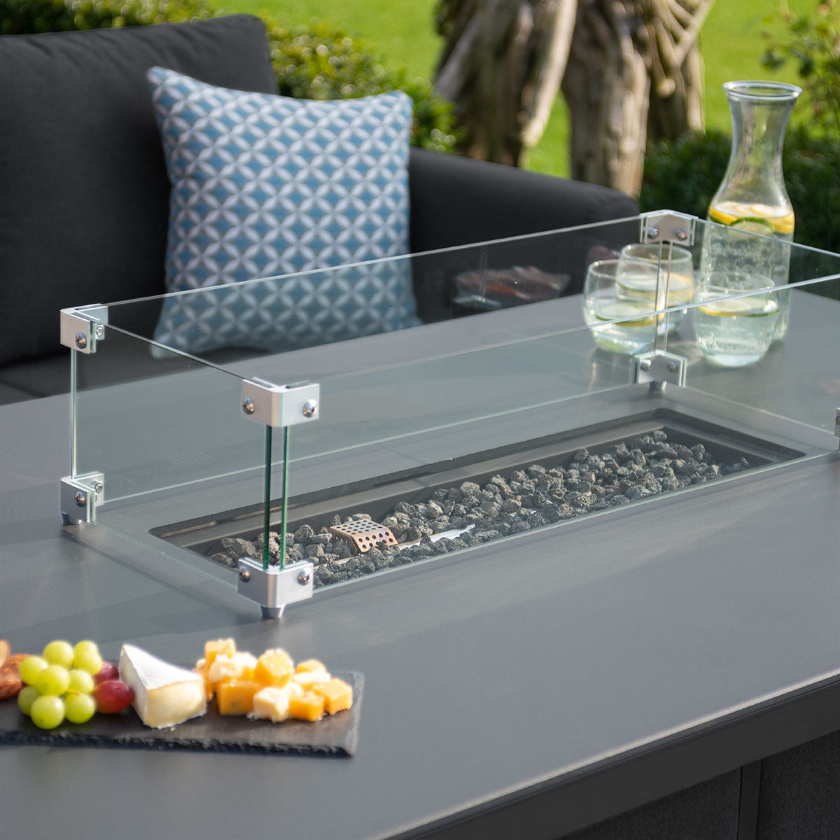 Maze - Pulse 3 Seat Sofa Dining Set with Fire Pit – Modern Rattan Ltd