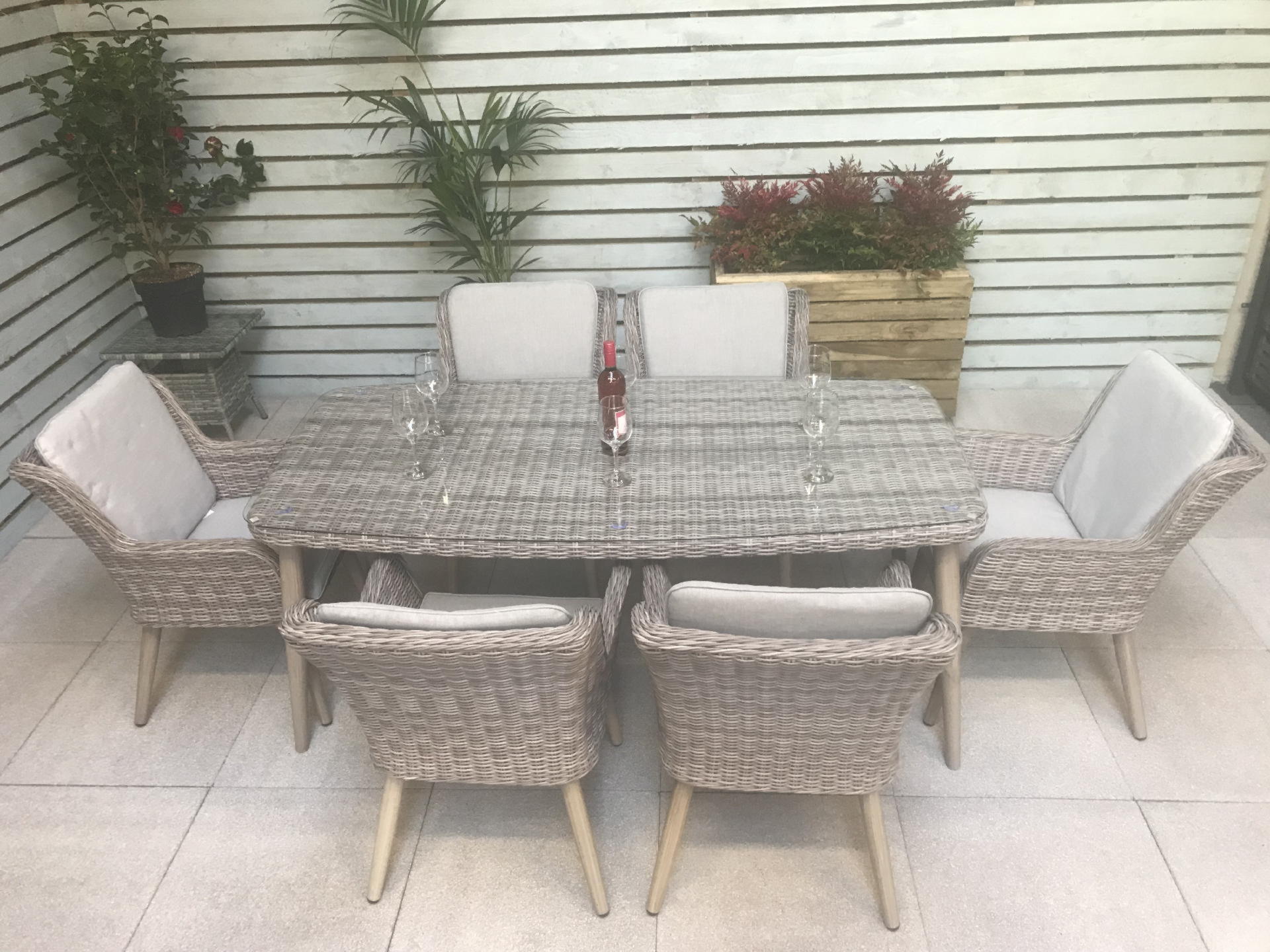 Danielle 6 Seat Rectangular Rattan Dining Set – DANI0189 – Modern ...