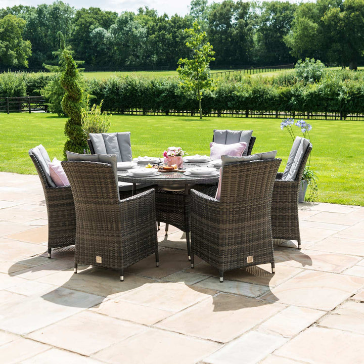 Rattan 6 Seat Dining Set | Round 6 Seat Rattan Garden Furniture Dining ...