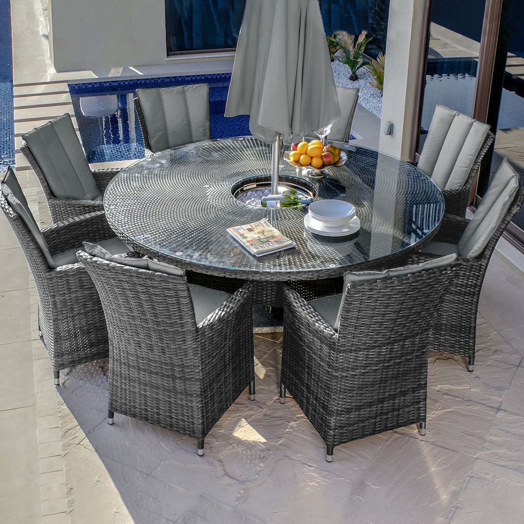 8 Seater Rattan Dining Set | Rattan 8 Seater Dining Sets – Modern ...