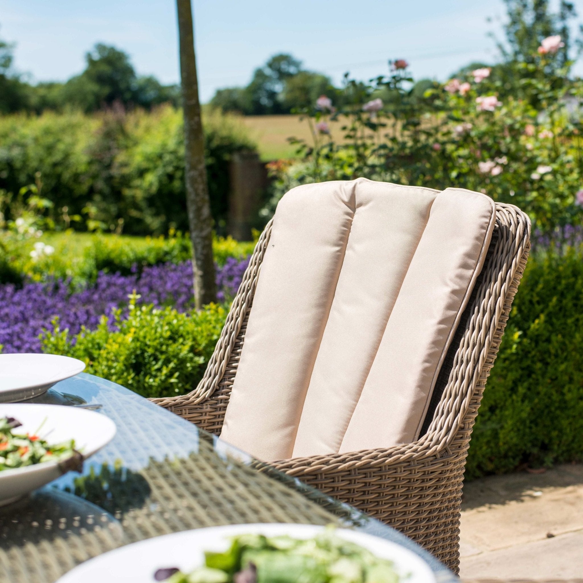 Maze - Winchester 6 Seat Oval Fire Pit Dining Set with Venice Chairs ...